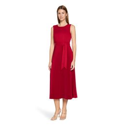 Cocktailkleid Vera Mont "Damen mit Plissee", Damen, Gr. 36, Normalgr&ouml;&szlig;en, rot rose, Satin, Obermaterial: 100% Polyester; Futter: 100% Polyester, figurumspielend lang, Rundhals, Kleider