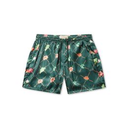 Shorts PAS DE MONACO "Pas De Monaco FRUIT MONOGRAM SHORTS", Herren, Gr. L, US-Gr&ouml;&szlig;en, forest, 100% Polyester, normal, Hosen Shorts