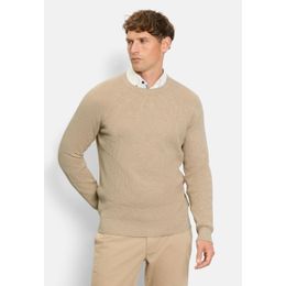 Strickpullover OLYMP "OLYMP Casual Strick", Herren, Gr. XXL, hellbeige, 89% Baumwolle, 11% Polyamid, Pullover Strickpullover