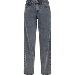 Urban Classics Damen Bequeme Jeans "Urban Classics Ladies Mid Waist 90 ́s Jeans"dirty washed, Gr. 27, unifarben, 100% Baumwolle, Jeans