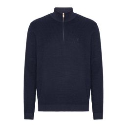 Sweater Clean Cut Copenhagen "Clean Cut Copenhagen Oscar Half-Zip Knit", Herren, Gr. L, navy, 100% Baumwolle, unifarben, Sweatshirts Sweater