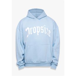 Kapuzenpullover DROPSIZE "Dropsize Herren Dropsize Logo Design Hoodie", Herren, Gr. M, babyblau, 70% Baumwolle, 30% Polyester, mehrfarbig, oversize, ohne Ausschnitt, Pullover Kapuzenpullover