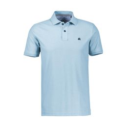 Poloshirt Lerros "Poloshirt, COOL & DRY und Logo-Stitch", Herren, Gr. L, ice blau, 60% Baumwolle, 40% Polyester, ohne Ausschnitt, Shirts
