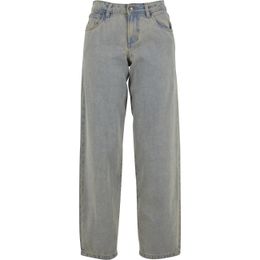 Urban Classics Damen Bequeme Jeans "Urban Classics Ladies Mid Waist 90 ́s Jeans"new light blau dirty washed, Gr. 26, unifarben, 100% Baumwolle, Jeans