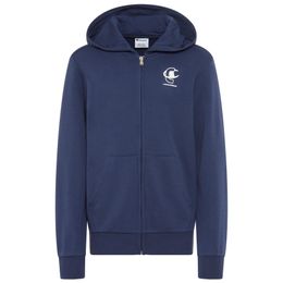 Kapuzensweatjacke Champion "Graphic Terry Full Zip Hoodie", Jungen, Gr. L (152/158), nava, Obermaterial: 54% Baumwolle, 46% Polyester, Sweatjacken, mit Kapuze, f&uuml;r Kinder, mit Rei&szlig;verschluss, weiches Material