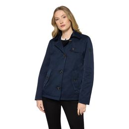 Kurzjacke Betty Barclay "Damen mit Kragen", Damen, Gr. 42, dunkelblau, Obermaterial: 60% Polyester, 40% Polyamid. Futter: 100% Polyester, ausgestellt, Jacken Kurzjacke