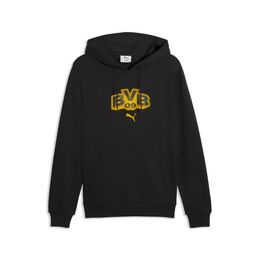 Hoodie Puma "Borussia Dortmund ftblCULTURE Hoodie Herren", Herren, Gr. S, schwarz faster gelb, Obermaterial: 68% Baumwolle, 32% Polyester. Kapuzenfutter: 100% Baumwolle. Rippe: 3% Elasthan, 97% Baumwolle, normal, Sweatshirts Hoodie