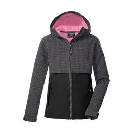 Softshelljacke Killtec "KOW 227 GRLS SFTSHLL JCKT", Kinder, Gr. 176, anthrazit, Oberseite: 92% Polyester, 8% Elasthan;R&uuml;ckseite: 100% Polyester;Futter: 100% Polyester, Jacken Softshelljacke, Softshelljacke f&uuml;r Kids: wind- und wasserabweisend, reflektierend