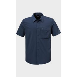 Sch&ouml;ffel Outdoorhemd SCH&Ouml;FFEL "Shirt Style Dooser MEN", Herren, Gr. 56, Normalgr&ouml;&szlig;en, 8820, blau, Oberstoff: 85% Polyester, 15% Elasthan, V-Ausschnitt, Hemden