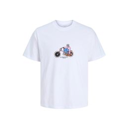 Jack & Jones Junior Shirt 'JORCATSKILLS SKULL' boy size 128 Cognac / Rose / Black / White