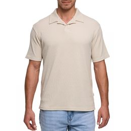 Poloshirt INDICODE "INBimle", Herren, Gr. XXL, kit, Single Jersey, Obermaterial: 60% Baumwolle, 40% Polyester, Waffelmuster, regular fit normal, ohne Ausschnitt, Shirts