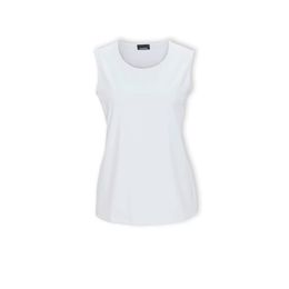 Tr&auml;gertop GOLDNER "Kurzgr&ouml;&szlig;e Gepflegtes Top in formstabiler Ware", Damen, Gr. 22, wei&szlig;, Obermaterial: 82% Polyester PES. 18% Elasthan EL., Rundhals, Sonstiges, Tops Tr&auml;gertop, ohne