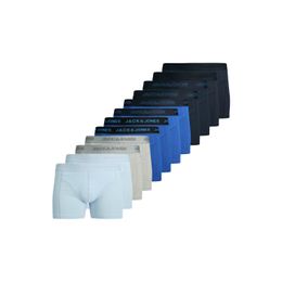 Jack & Jones Boxershorts JACK & JONES "Boxershort JACCOOPER TRUNKS 12 PACK, 12er Pack", Herren, Gr. L, bunt (schwarz, blau, grau), Obermaterial: 95% Baumwolle CO. 5% Elasthan EL., Unterhosen