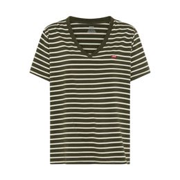 LEVI'S&reg; PLUS Kurzarmshirt LEVI'S PLUS "V NECK TEE", Damen, Gr. 4XL (58/60), stripe deep depths, Jersey, Obermaterial: 100% Baumwolle, figurumspielend h&uuml;ftlang, V-Ausschnitt, Shirts, Gerade geschnittene Passform