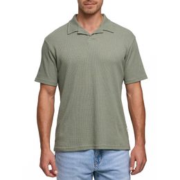 Poloshirt INDICODE "INBimle", Herren, Gr. XL, sea spray, Single Jersey, Obermaterial: 60% Baumwolle, 40% Polyester, Waffelmuster, regular fit normal, ohne Ausschnitt, Shirts