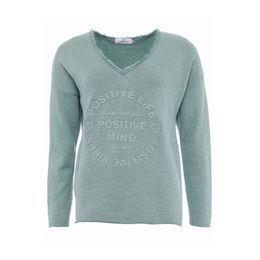 Zwillingsherz Sweatshirt 'Positive Mind' Damen Gr&ouml;&szlig;e L/XL gr&uuml;n