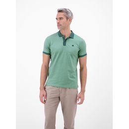 Poloshirt Lerros "Poloshirt in 2-Tone-Optik", Herren, Gr. XXL, soft teal, 100% Baumwolle, ohne Ausschnitt, Shirts