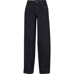 Urban Classics Damen Bequeme Jeans "Urban Classics Ladies Mid Waist 90 ́s Jeans"rinse washed, Gr. 26, unifarben, 100% Baumwolle, Jeans