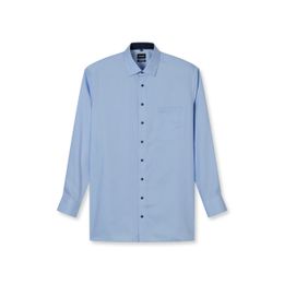 Businesshemd OLYMP "OLYMP Luxor, comfort fit - big, Kent", Herren, Gr. 46, Normaler Arm, blau (hellblau), 100% Baumwolle, Hemden