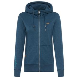 Kapuzensweatjacke Ragwear "NESKIA ZIP A O", Damen, Gr. M, petrol, Sweatware, Obermaterial: 70% Baumwolle, 30% Polyester, gemustert, normal, Rundhals, Rippb&uuml;ndchen, Sweatjacken