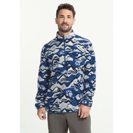 Stehkragenpullover Jack Wolfskin "PAW ERA 100 PRINT HZ M", Herren, Gr. L (52), mountainpaw, blauorchid, Obermaterial: 100% POLYESTER, Pullover Stehkragenpullover
