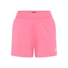 Shorts HUGO UNDERWEAR "Signature", Damen, Gr. M, N-Gr, bright pink 670, Sweatware, Obermaterial: 48% Baumwolle, 48% Modal, 4% Elasthan, Basic, regular fit kurz, Hosen Shorts, basic, regular fit