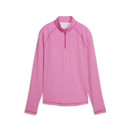Sweatjacke Puma "Birdseye Golfjacke mit kurzem Rei&szlig;verschluss Damen", Damen, Gr. L, wei&szlig; glow pink opal, Obermaterial: 92% Polyester, 8% Elasthan, Sweatjacken Sweatjacke