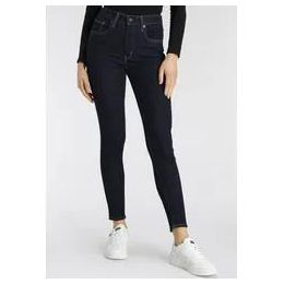 Levi's Skinny-fit-Jeans LEVI'S "721 HIGH RISE SKINNY", Damen, Gr. 25, L&auml;nge 30, blau (rinsed denim), Denim/Jeans, Obermaterial: 85% Baumwolle, 7% Lyocell, 6% Elastomultiester, 2% Elasthan, skinny fit lang, Jeans, mit hohem Bund