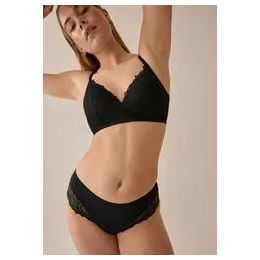 B&uuml;gelloser BH Naturana "The Friday", Damen, Gr. 85, Cup B, schwarz, Obermaterial: 87% Polyamid, 13% Elasthan. Cups: 100% Polyester. Futter R&uuml;ckenteil: 92% Polyamid, 8% Elasthan. Spitze: 89% Polyamid, 11% Elasthan, unifarben, sehr bequem, BHs, mit Spitze, feminin, bequem, weich, ohne B&uuml;gel, verstellbare Tr&auml;ger