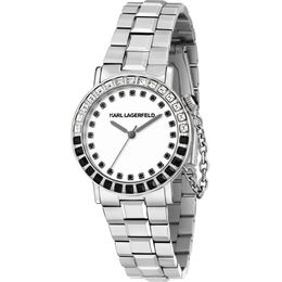 K by KARL LAGERFELD Karl Lagerfeld Uhr Damen Gr&ouml;&szlig;e One Size schwarz / silber / transparent / wei&szlig;