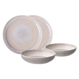 Geschirr-Set "Tafel-Set Perlemor Sand 4er Set beige", 4 tlg., beige, LIKE. BY VILLEROY & BOCH, Geschirr-Sets