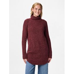 Pieces Damen Rollkragenpullover "PCELLEN LS LONG KNIT NOOS BC"tawny port, Gr. S, unifarben, Strick, Obermaterial: 60% Polyester, 22% Polyacryl, 9%