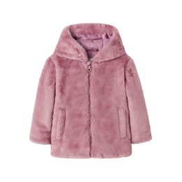 name it M&auml;dchen Fleecejacke "NMFMILA JACKET W HOOD PB", lila, Gr. 116, unifarben, Web, Fleece, Obermaterial: 100% Polyester, Jacken