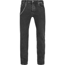2Y Premium Herren Bequeme Jeans "2Y Premium Herren 2Y Tapered Fit Jeans"schwarz, Gr. 33, unifarben, 97% Baumwolle, 3% Elasthan, Jeans