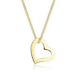 Elli Premium Damen Kette mit Anh&auml;nger "Herz Liebe Filigran 375 Gelbgold", 45, ohne Stein, Gelbgold 375, L: 45, gold, Gelbgold 375, Halsketten