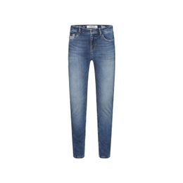 SOCCX Damen Slim-fit-Jeansblau vintage printed, Gr. 30, Abriebeffekte, Denim/Jeans, Material: 97% Baumwolle, 3% Elasthan, Zusatz: Enth&auml;lt