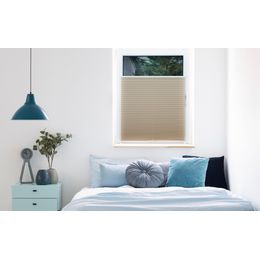 Plissee mydeco, B:75cm H:130cm, beige, Obermaterial: 100% Polyester, Badezimmer, Plissees, "Free"