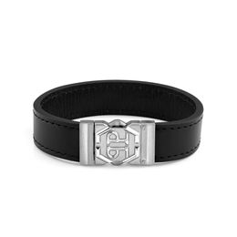 Philipp Plein Jewellery Armband Herren Gr&ouml;&szlig;e S schwarz / silber