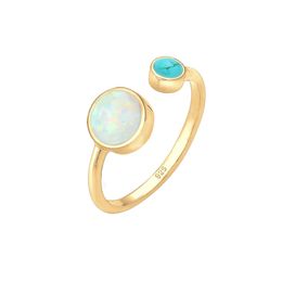 Elli Ring 'Opal' Damen Gr&ouml;&szlig;e 50/60 blau / gold