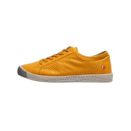 Softinos Damen Sneaker "Softinos Sneaker Glattleder", Gr. 39, gelb, Glattleder, Schuhe