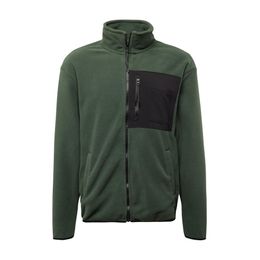 Blend Fleecejacke Herren Gr&ouml;&szlig;e S dunkelgr&uuml;n / schwarz