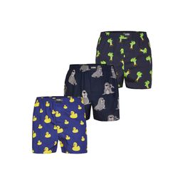 Happy Shorts Boxer Herren Gr&ouml;&szlig;e XL navy / nachtblau / dunkelblau / gelb / grau / gr&uuml;n