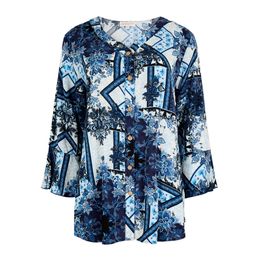 Apricot Patchwork Scarf Print Blouse ' ' Damen Gr&ouml;&szlig;e XS blau
