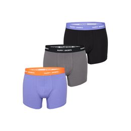 Happy Shorts Boxershorts Herren Gr&ouml;&szlig;e L grau / flieder / schwarz