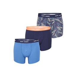 Happy Shorts Boxers Herren Gr&ouml;&szlig;e XL blau / dunkelblau / koralle / wei&szlig;