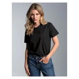 T-Shirt TRIGEMA "TRIGEMA Slim Fit T-Shirt aus DELUXE Baumwolle", Damen, Gr. XXL, schwarz, Single Jersey, 100% Baumwolle, Basic, normal, Rundhals, Shirts T-Shirt