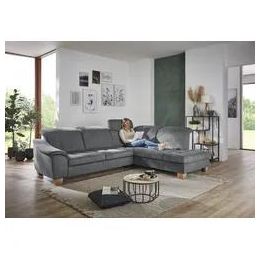 Ecksofa DIE PLANBAR "PP-LA23145 L-Form", anthrazit, B:299cm H:88cm T:243cm, 100% recyceltes Polyester, Sofas, Ecksofa, inkl. Kopfpolsterverstellung, Federkernpolsterung