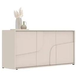 Sideboard OTTO HOME "Stone, 155 cm breit, 3 T&uuml;ren, Anrichte, Kommode, Stauraumschrank", cashmere, fronten in 3d, design, B:155cm H:84cm T:40cm, FSC-zertifizierter Holzwerkstoff, Sideboards, Sideboard, 3D-Design, Push-to-open, Innenraum gro&szlig;z&uuml;gig, F&uuml;&szlig;e 14/2 cm w&auml;hlbar