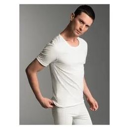 Funktionsshirt TRIGEMA "TRIGEMA T-Shirt aus Merinowolle", Herren, Gr. 3XL, beige (natur), Stoff, 80% Wolle (Merinowolle), 20% Polyamid, normal, Rundhals, Shirts Funktionsshirt