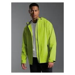 Trainingsjacke TRIGEMA "TRIGEMA Leichte Regenjacke", Herren, Gr. M, gelb (lemon), Stoff, 82% Polyester, 14% Elastan, 4% PU, lang, Jacken Trainingsjacke